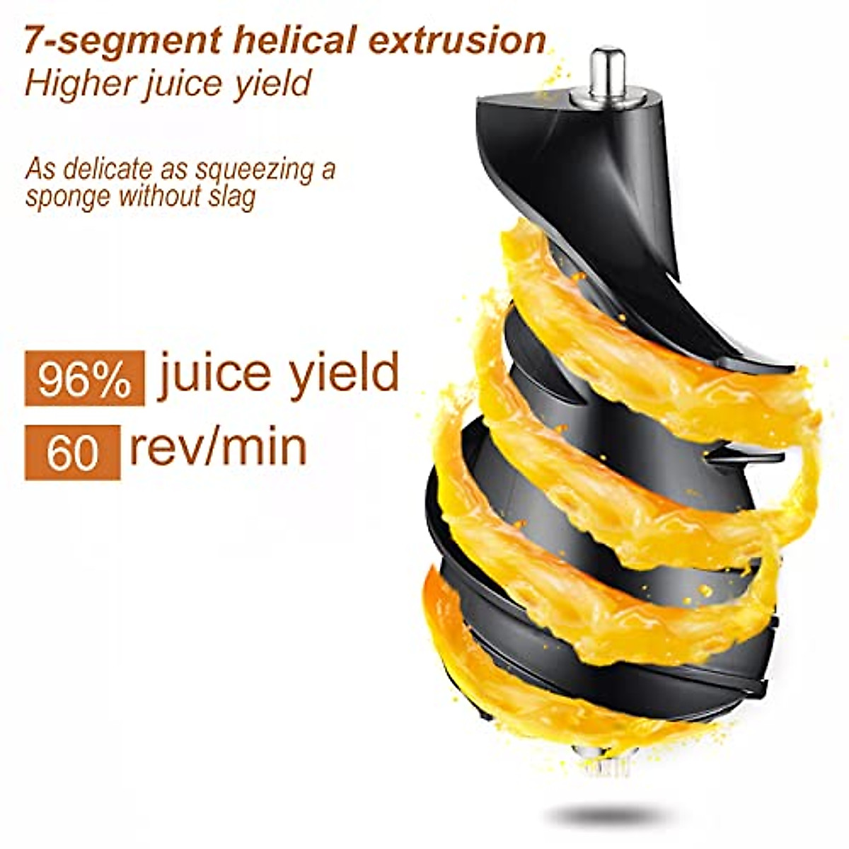 OverTwice Slow Masticating Juicer Cold Press Juice Extractor Apple Orange Citrus Juicer Machine with Wide Chute Quiet Motor for Fruit Vegetables