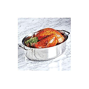 All-Clad Specialty Cookware Stainless Steel Covered Oval Roaster with Lid and Rack 19 x 12 x 10 Inch Roaster Pan, Pots and Pans, Cookware