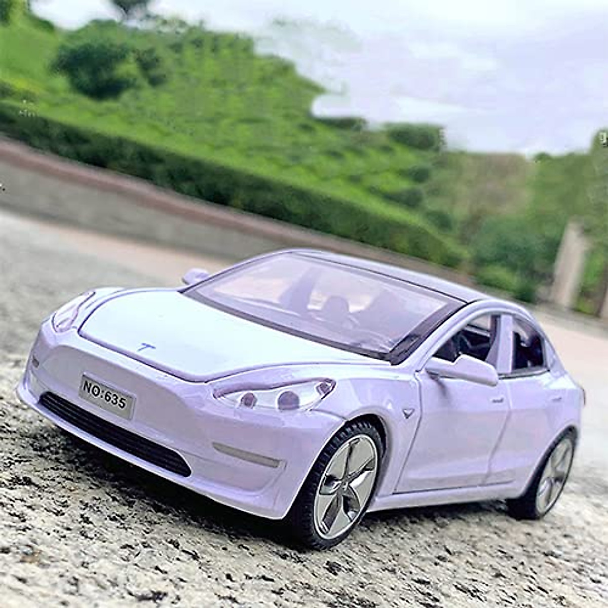 1:32 Scale Model 3 Car Toy Pull Back with Sound and Light, Alloy Diecast Mini Vehicles Toys for Kids Gift or Tesla Car Model Collection Enthusiasts Gift (If Hard to Choose,Buy White!)