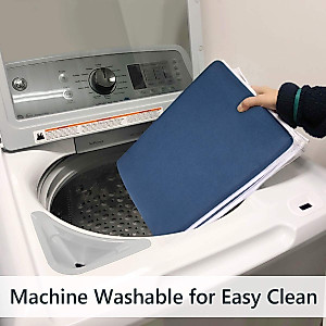 Baby Bath Kneeler and Elbow Rest -1.5" Thick Kneeling Pad with Toy Organizer - Large Safty Kneeler Mat for Tub Bathing and Bathroom Time - Detachable and Foldable Child Bath Tub Mat - Royal Blue