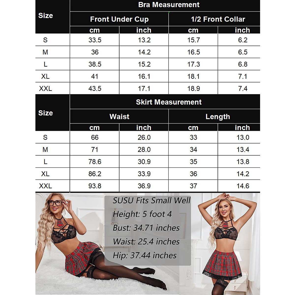 Avidlove Sexy Lingerie for Women Naughty School Girl Lingerie Set Roleplay Lingerie Costume Cosplay Outfit