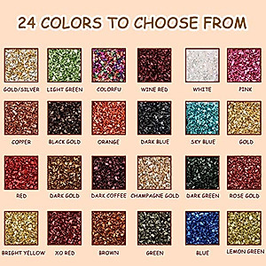 Crushed Glass Glitter, 24 Colors Irregular Crystal Chips Chunky Flakes Sequins Crushed Glass for Resin Geode Art Nail Arts Craft DIY Vase Filler Epoxy Resin Jewelry Making
