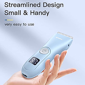 Favrison Baby Hair Clippers, Professional Quiet Hair Trimmer for Kids and Toddler, Waterproof & Rechargeable Cordless Hair Cutting Machine for Children, with LCD Display