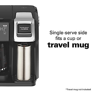 Hamilton Beach FlexBrew Trio 2-Way Coffee Maker, Compatible with K-Cup Pods or Grounds, Single Serve & Full 12c Pot, Permanent Gold-Tone Filter, Black & Silver