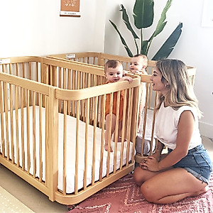 Newton Baby Mini Crib Fitted Sheets (2-Pack) | Organic Muslin Cotton, 100% Breathable & Soft Baby Sheets, Machine Washable Baby Mattress Sheets, Fits Any Mini Sized Crib 24" x 38", White