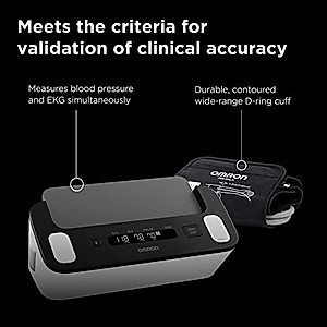 Omron Complete Wireless Upper Arm Blood Pressure Monitor + EKG; Measure Bp, EKG, Afib, Tachycardia, Bradycardia & Sinus Rhythm; Built-In Bluetooth Technology