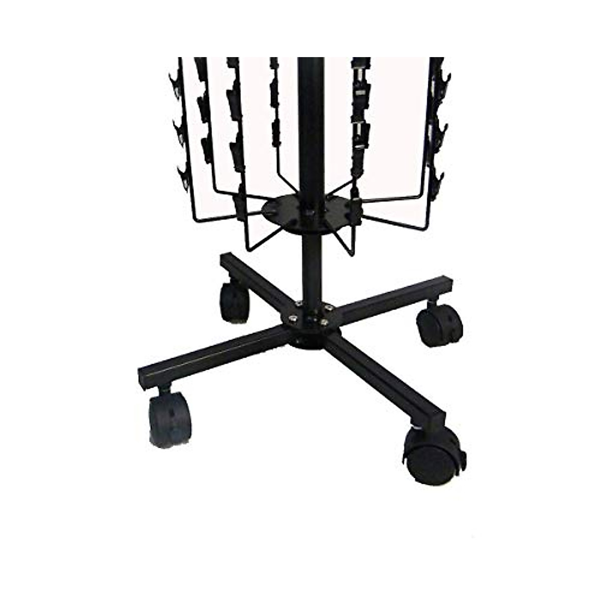 FixtureDisplays® Floorstanding Compatible with Strip Rack w/Header, Rotating, 144 Clips - Black 15967NEW-NPF