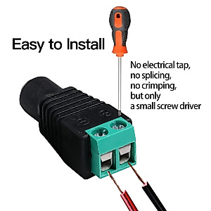 VFLTOOL 28PCS Upgraded DC Power Connector 12V 14PCS Male + 14PCS Female Adapter 2.1 X 5.5MM DC Power Jack Plug Connector for CCTV Camera, Led Strip Light Cable Wire