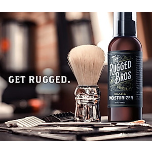The Rugged Bros Moisturizing Beard Conditioner : Leave-In Cream, Softener and Moisturizer for Beards and Mustaches - USA Made in Veteran Owned Facility with Aloe Vera, Essential Omegas and Vit E 4 oz