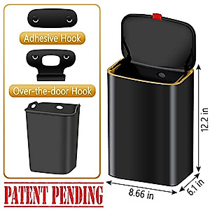 WAYCOM 2.1 Gal Compost Bin Kitchen for Counter Top or Under Sink,Compost Bin Stainless Steel Hanging Compost Bin with Lid for Cupboard/Bathroom/Bedroom/Office,Indoor Compost Bucket