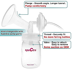 Nenesupply 24mm Flange Pump Parts Compatible w Spectra S2 S1 Breast Pumps Replacement Kit for Spectra Pump Parts S2 Parts S2 Accessories Inc Flange Duckbill Valve Backflow Protector