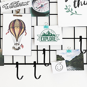 KALIONE 20 Pcs J Shaped Hook Snap On Hook Stainless Steel Hanger Clip-on Hook Wire Rack Hook Hanging Sink Grid Hook for Kitchen, Bedroom, Office, Wire Shelf(Black)