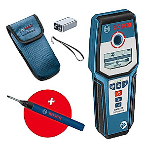 Bosch Professional Stud Finder GMS 120 (Drill Hole Marker, max. Detection Depth Wood/Magnetic Metal/Non-Magnetic Metal/Live Cable: 38/120/80/50 mm, in Cardboard Box) - Amazon Exclusive Set