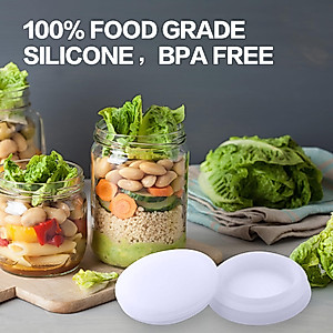 Wide Mouth Mason Jar Lids - Large Mouth Canning Lids Fit for All Wide Mouth Mason Jars,Food Grade Silicone Mason Jar Caps,Dishwasher Safe,Leak Proof Reusable Jar