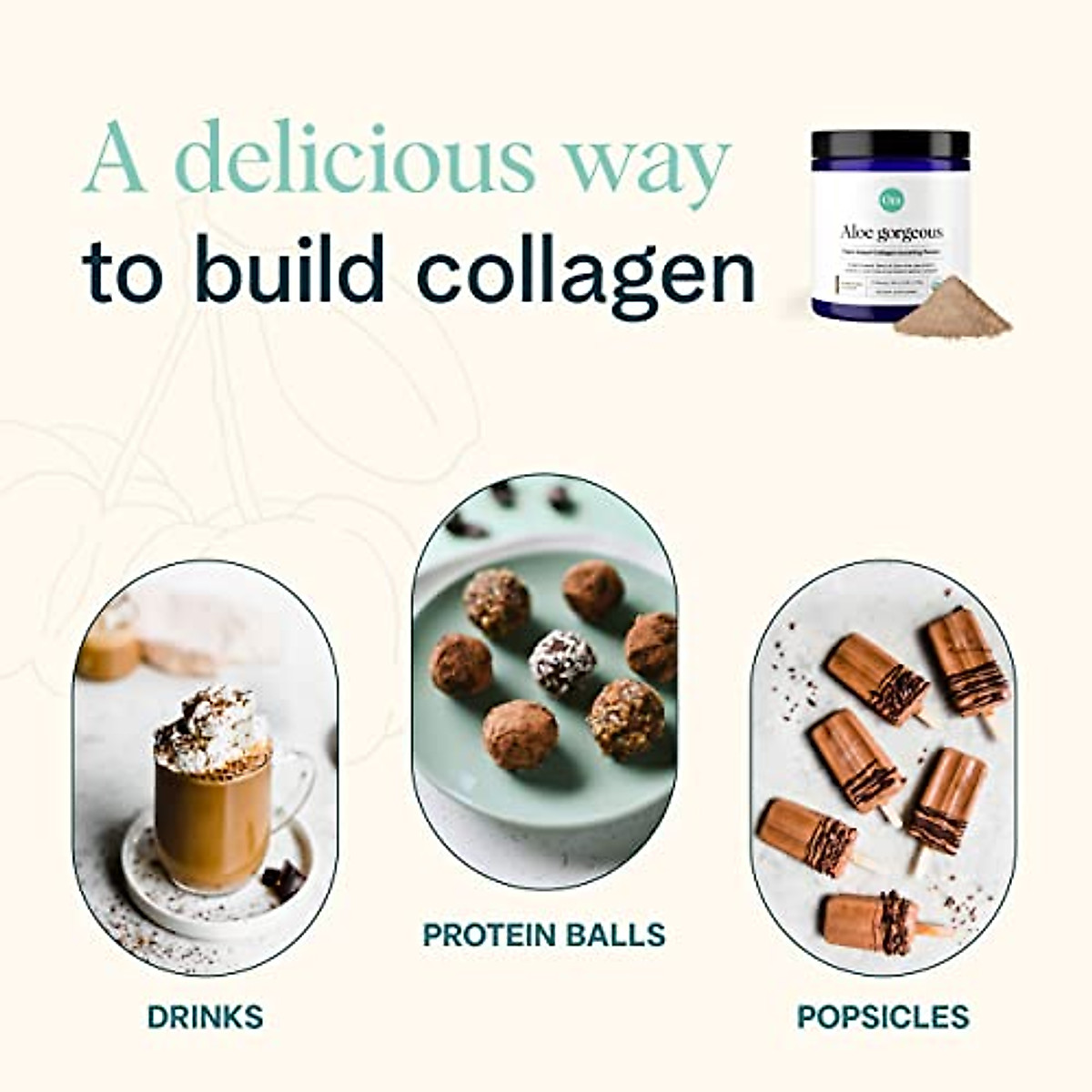 Ora Organic Vegan Collagen-Boosting Powder for Women and Men - Hair, Skin, & Nails Support - Bamboo Silica, Plant-Based Protein, Organic Vitamin C, Aloe Vera - Chocolate Flavor, 20 Servings