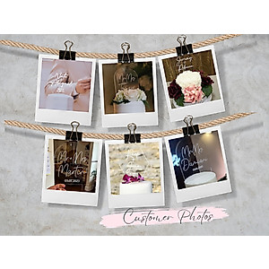 Shop Simply Perfect Acrylic Cake Topper, Custom Wedding Cake Topper, Personalized Acrylic Hexagon Cake Toppers for Anniversary, Engagement, Birthday, Shower Celebration- Made in USA (Design 2)