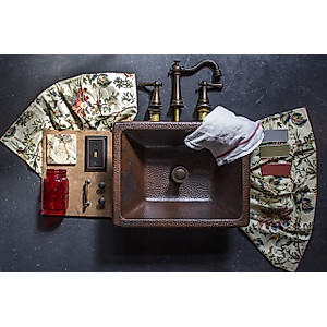 Sinkology SB208-12AG Hawking 12 in. Undermount and Drop-in Bath Handmade Solid Aged Copper Bathroom Sink