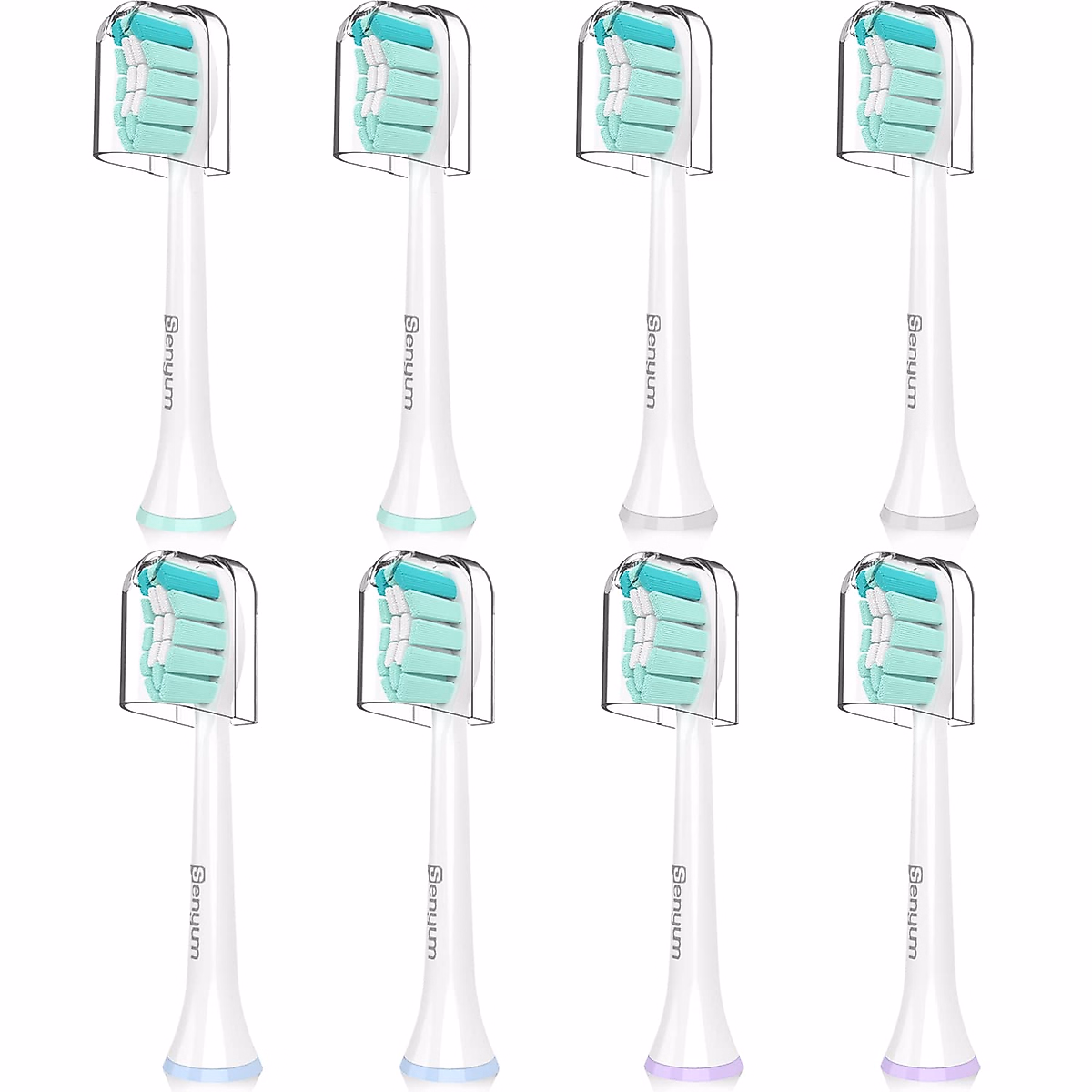 Replacement Heads for Aquasonic - Replacement Brush Head Compatible with Black Series, Black Series Pro,Vibe Series,Duo Pro, Duo Series Pro – Awesome Design from Senyum - 8 Packs