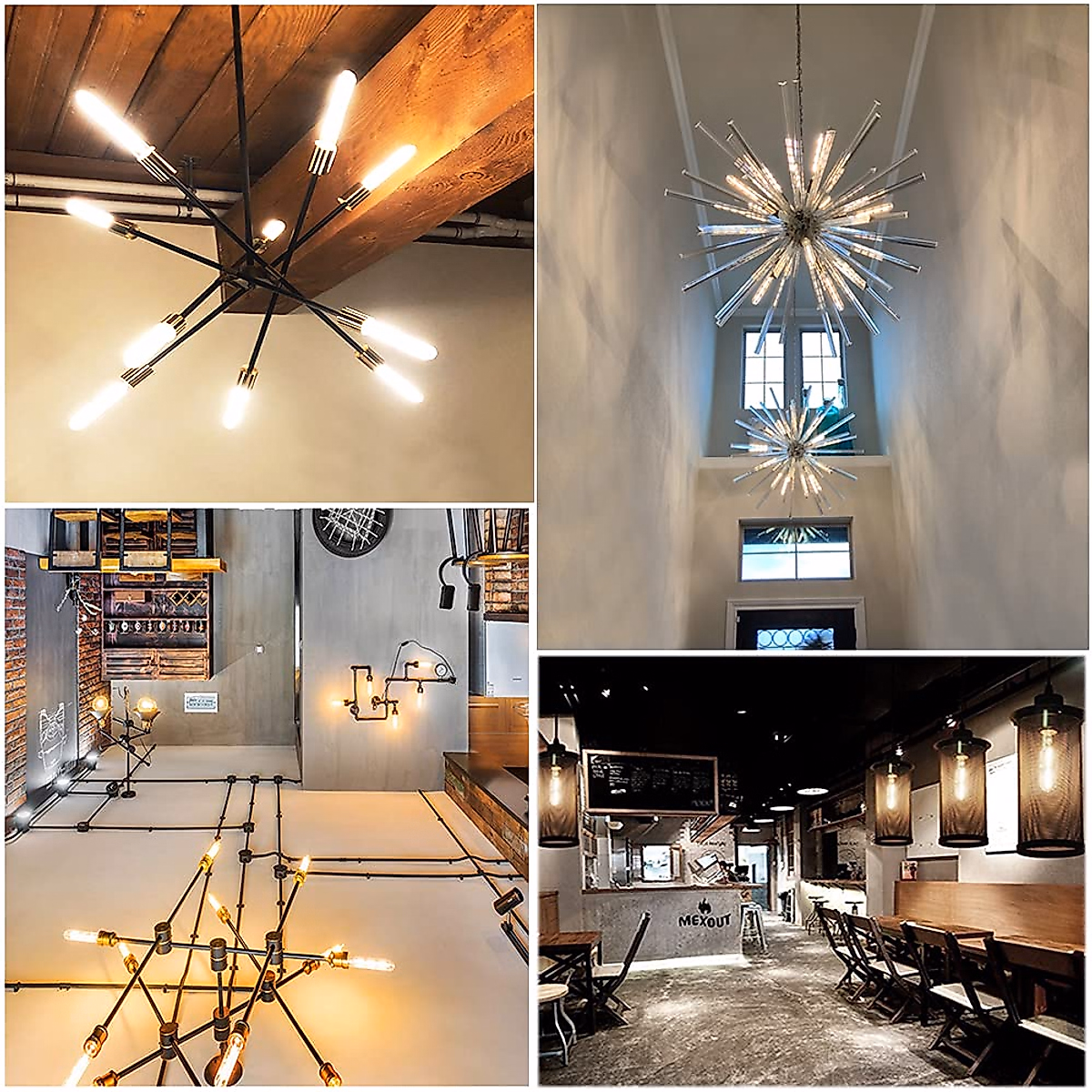 LED Tube Bulbs,Soft White 3000K,T10 Dimmable LED Filament Bulb,8.9in Tubular Edison Light Bulbs 4W Dimmable Tube Vintage Led Bulbs 40 Watt Equivalent,E26 Medium Base Lamp (4-Pack)