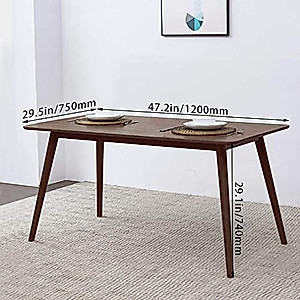 HomeClever, Wood Dining Table, 47.2In x 29In Rectangular Kitchen Table, Modern Home Furniture for Small Spaces, Living Room and Office Wooden Frame Computer Desk (Table Only)