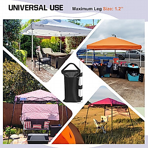EAGLE PEAK Heavy-Duty Instant Canopy Sand Bags, 4-Pack, Weight Bags Anchor kit for Pop-up Tent Gazebo, Black (Without Sand)
