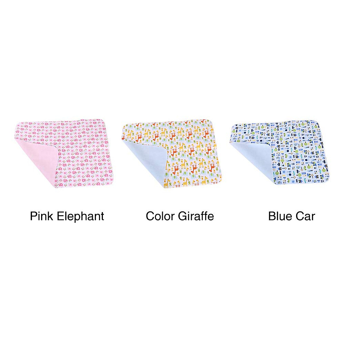 Kakalote Baby Changing Pad Portable Changing Mat Pink Elephant 30x45CM Travel Baby Changing Mat Waterproof Diaper Changing Pad Washable Reusable Breathable Mattress Pad for Newborn Infant Girls Boys