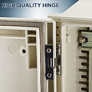 VEVOR Fiberglass Enclosure 19.7 x 15.7 x7.9" Electrical Enclosure Box NEMA 3X Electronic Equipment Enclosure Box IP65 Weatherproof Wall-Mounted Electrical Enclosure with Hinges & Quarter-Turn Latches