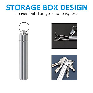 ZHENROAD 2 Set 7Pcs Portable Stainless Steel Toothpicks Pocket Set, Reusable Metal Toothpicks Rooth Cleaning Kit with Holder for Outdoor Picnic Camping Traveling