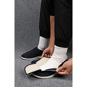 ZUMEIJIA Women's Diabetic Shoes Add Fertilizer to Widen Swollen Feet, Easy to Put On and Take Off, Adjustable Indoor and Outdoor Non-Slip Walking Sneakers Blue 6