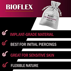 bodyjewellery 4pcs 20g 0.8mm Nose Studs L Shaped Flexible Acrylic Nostril Screw Rings Piercing 2.5mm Crystal BOAP CR BZ PE ER