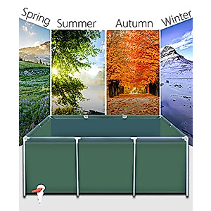 LZMZMQ Backyard Garden Outdoor Frame Wimming Pool/Adults Kids Toddler Mini Framed Pools, 0.5m/ 1m/ 1.5m/ 2m/ 2.5m/ 3m Above Ground Metal Swimming Pools, Steel Frame (Size : 1x1x0.9m(4.9x3.2x2.9ft))