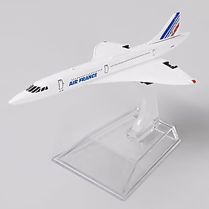 NUOTIE 1/400 Concorde Air France Airplane Model Pre-Build Diecast Aircraft Model Kits Metal Aircraft Model Display Model Collection or Gift