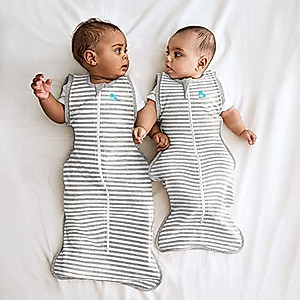 Love to Dream Swaddle Up Transition Swaddle, Patented Zip-Off Wings, Gently Help Baby Transition from being Swaddled to Arms Free when showing signs of rolling, 1.0 TOG, 13-19 lbs, Gray