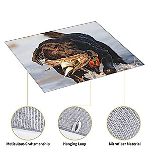 Funny Dog Hunting Duck Printed Drying Mat For Kitchen Ultra Absorbent Microfiber Dishes Drainer Mats Non-Slip Silicone Quick Dry Pad - 18 X 16inch
