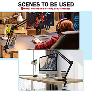 Mictop Heavy-duty Metal Table Mounting C Clamp for Microphone Suspension Boom Scissor Arm Stand Holder with Adjustable Positioning Screw Fits Up to 2.2 in/5.6cm Table Thickness, 4PCS