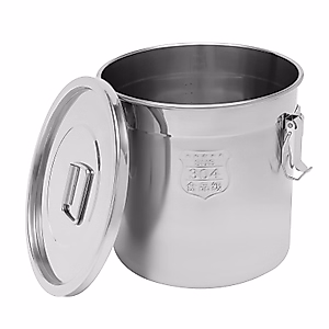 TOOL1SHOoo 21L/33L Airtight Rice Bucket 304 Stainless Steel Canister Food Storage Container Food Storage Container Airtight Canister Storage Bucket with Lid (21L)