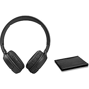 JBL Tune 510BT: Wireless Bluetooth On-Ear Headphones with Purebass Sound - with Cleaning Cloth - Black