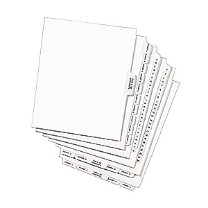 Avery Legal Exhibit Binder Dividers, Preprinted No. 2 Side Tabs, Unpunched Letter Size, 25 Tabs per Set, 4 Packs, 100 Tabs Total (11912)