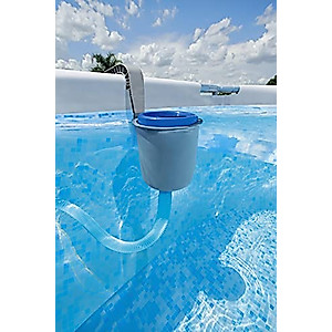 Bestway Flowclear Wall Mount Surface Skimmer | Cleans Above Ground Pools | Attracts Floating Debris, One Size, Grey