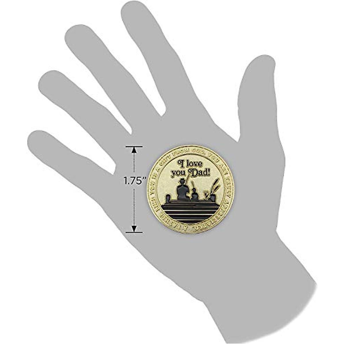 Father's Coin, I Love You Dad Token of Appreciation, Gold-Color Plated Challenge Coin, Proverbs 20:7, Man of God, Unique Gift Idea for Dads & Grandfathers, from Daughter, Sons or Wife