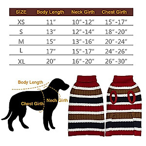 iBofans Dog Sweater - Winter Autumn Crochet Coat Apparel Fashion Cable Knit Clothes for Cold Weather