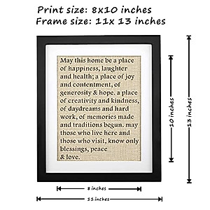 Framed House Warming Burlap Print 11" W X 13" H, New Home Gifts for Friend, New House Gift for Homeowner Neighbors, Christmas Gifts, First Home Decorations, Housewarming Present for New House, Housewarming Gifts (Housewarming)