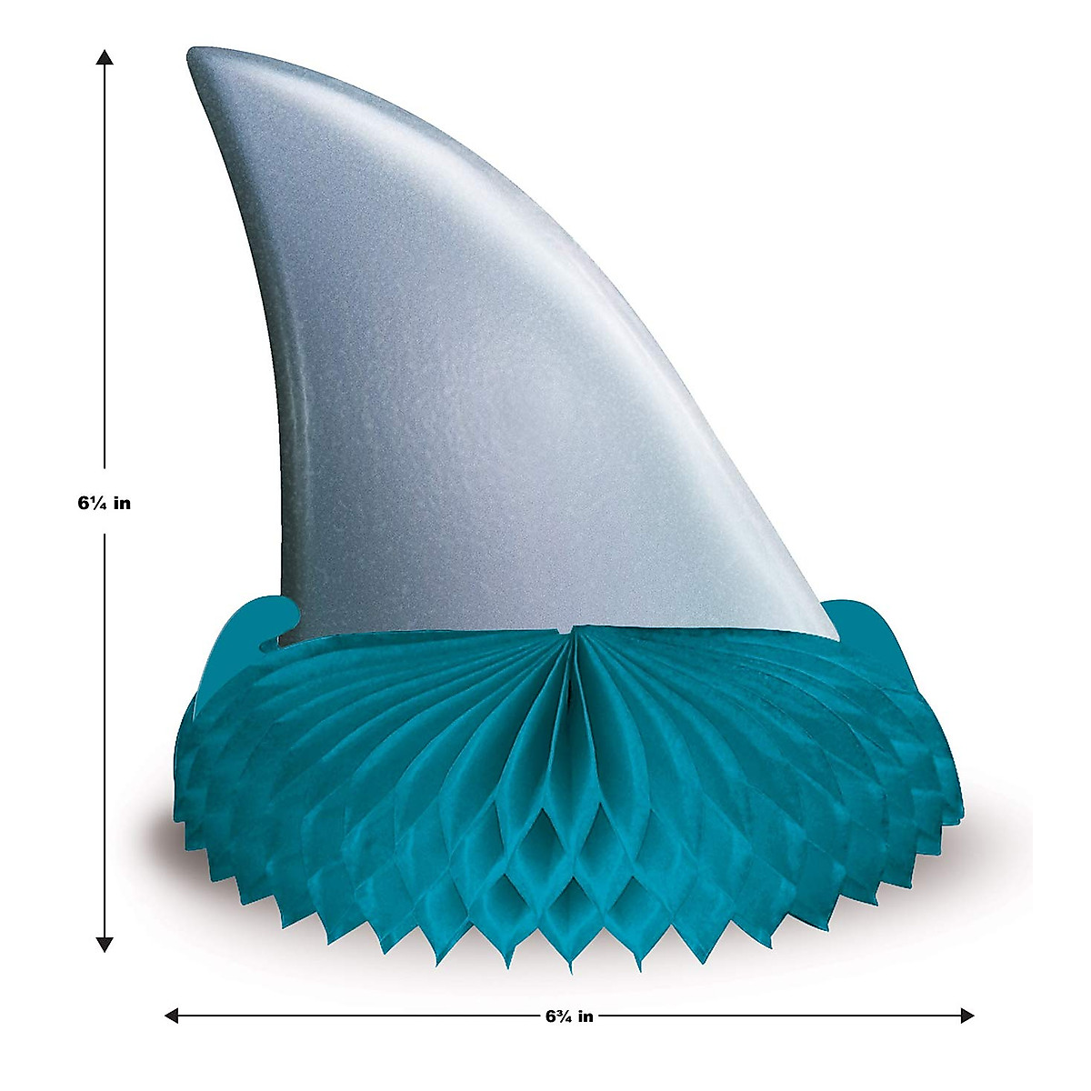 Beistle 3 Piece Shark Theme Party Supplies Birthday Decorations Table Centerpieces, Gray/Blue, 6.75" x 6.25"