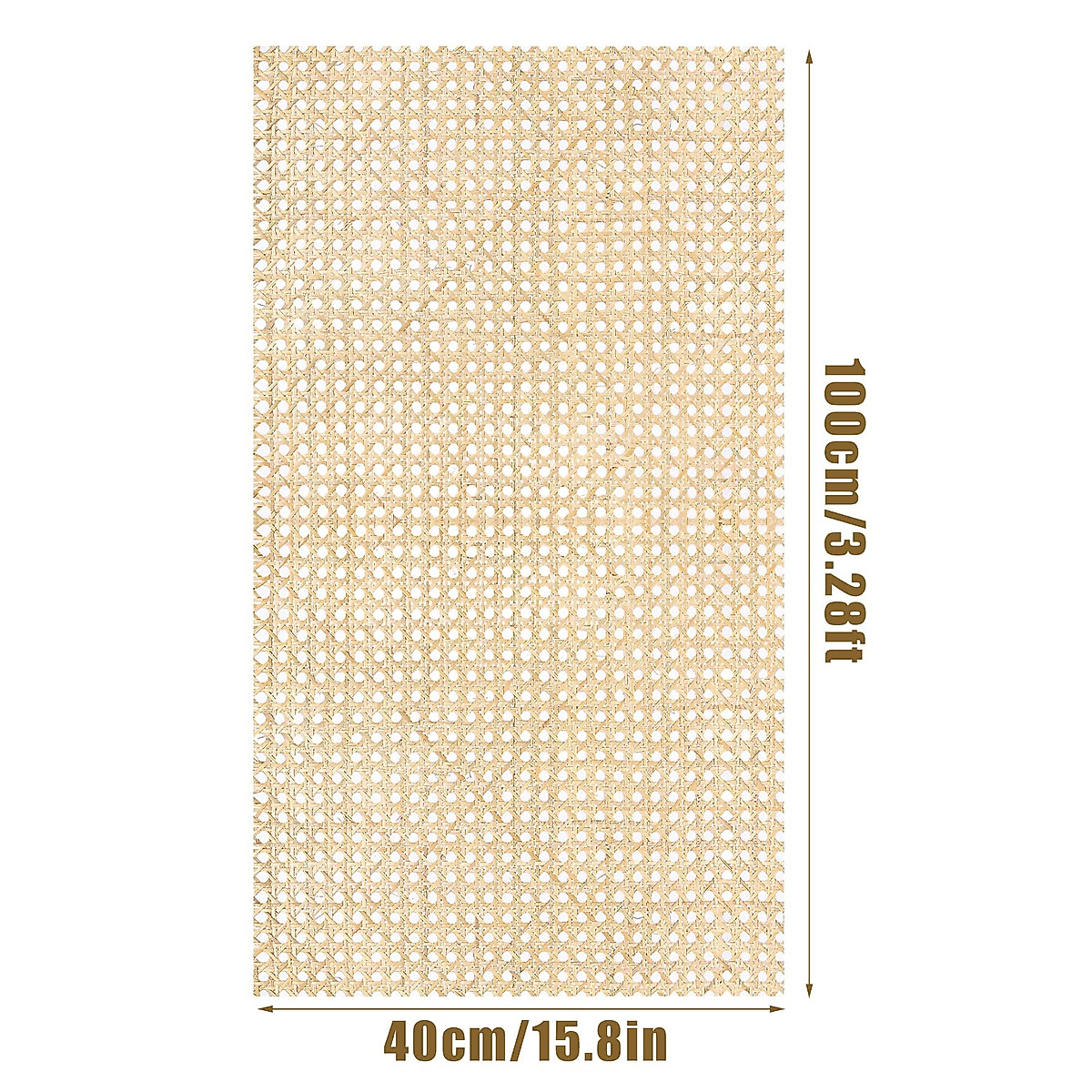 Cane Rattan Webbing Roll, 3.28ft x 15.8inch Woven Open Rattan Mesh Natural Rattan Webbing for Caning Projects Star Anise Wide Rattan for DIY Crafts Cabinet Chair Furniture