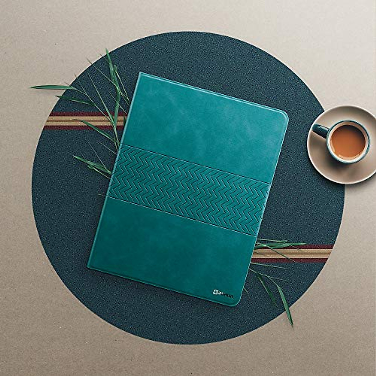 auaua Case for iPad Air 3rd Generation 2019 / iPad Pro 10.5 2017, with Built-in Pencil Holder, Auto Sleep/Wake, Adjustable Angle, Vegan Leather (Green)