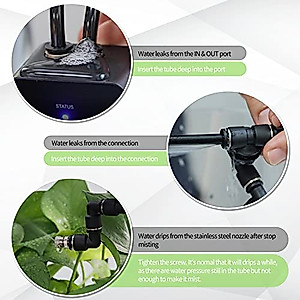 Moistenland Reptile Humidifier, Misting System for Reptile Terrariums, Automatic Misting System with Adjustable Spray Nozzles, Black
