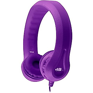 HamiltonBuhl Kid's Durable Flex-Phones Foam Headphones Kindergarten Purple (Kids-PPL), Kids-Purple