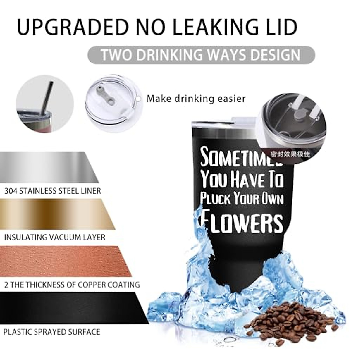 Sometimes You Have To Plucks Your Own Flowers 30oz Tumbler With Handle For School