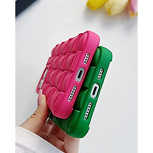 Ginkgonut Compatible with iPhone 14 Pro Case for Women/Girls, Cute 3D Laid Desgin Soft Silicone Shockproof Raised Bumper Corners Case for iPhone 14 Pro（Orange）