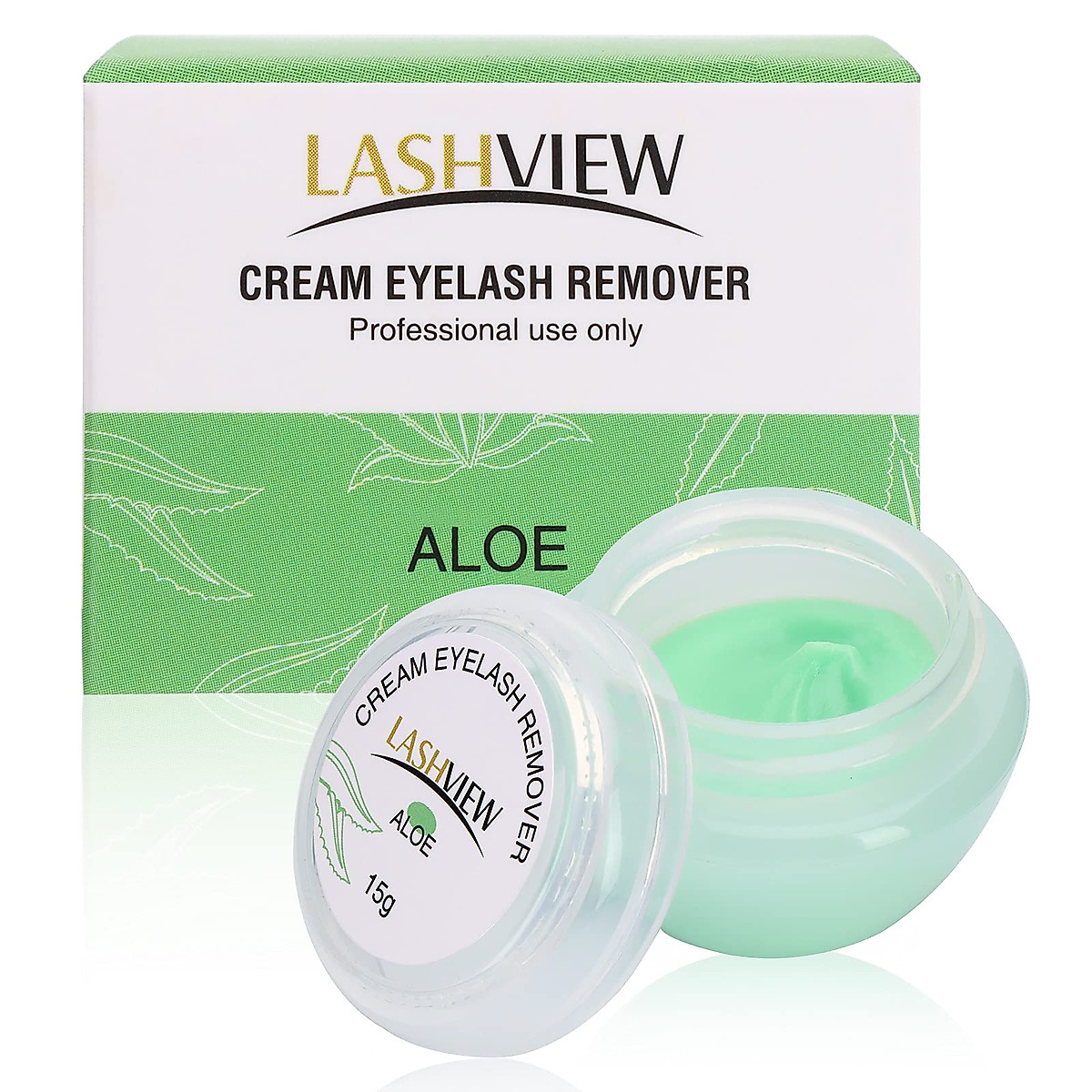LASHVIEW Eyelash Extension Remover Cream, Eyelash Adhesive Remover, Professional Eyelash Extensions Remover for Salon(ALOE 0.51fl.oz/15ml)